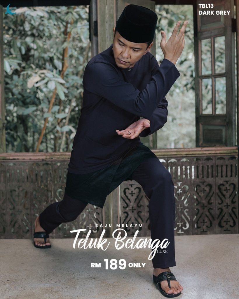 BAJU MELAYU TELUK BELANGA DARK GREY – Elrah Exclusive