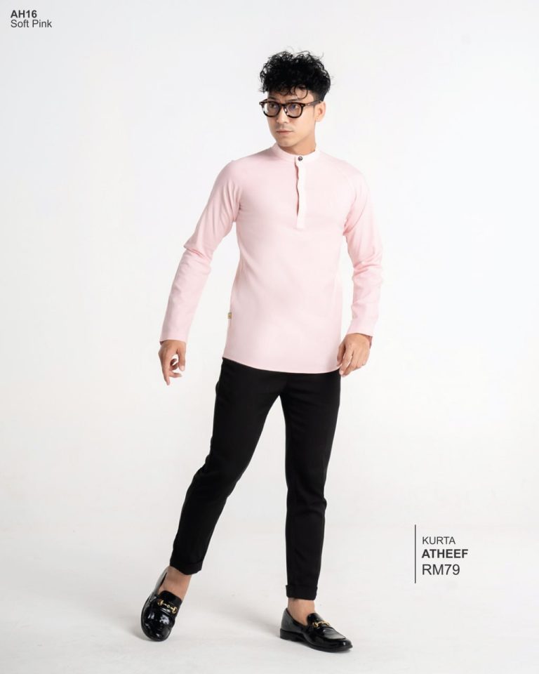 KURTA ATHEEF SOFT PINK – Elrah Exclusive