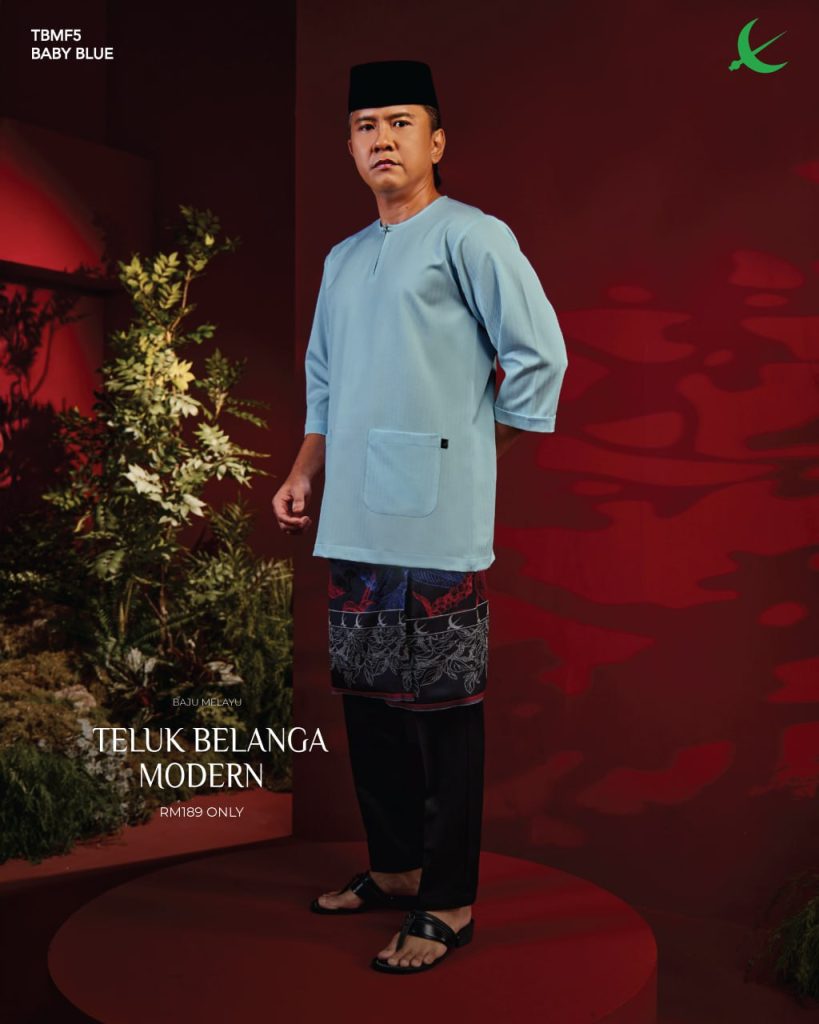 BAJU MELAYU MODERN FIT BABY BLUE – Elrah Exclusive